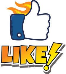 Fire thumb up Royalty Free Vector Image - VectorStock