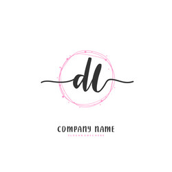 D l dl initial handwriting and signature logo Vector Image