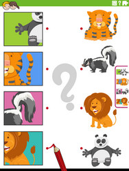 Match elements color educational game Royalty Free Vector