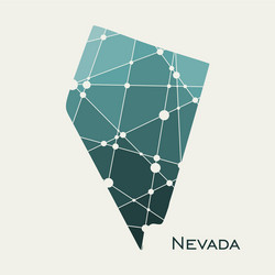 Nevada nv map shape with state flag Royalty Free Vector