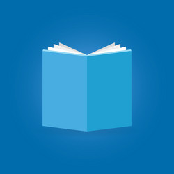 Open book blue cover Royalty Free Vector Image