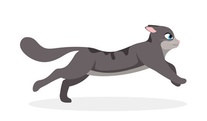 Cute running cat Royalty Free Vector Image - VectorStock