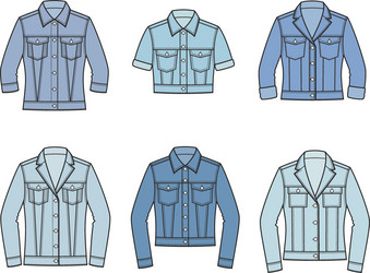 Womens jean jacket fashion cad Royalty Free Vector Image
