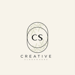 Cs initial letter flower logo template premium art