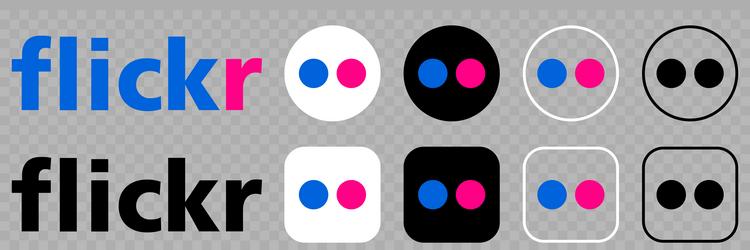 Set of flickr logos social media app design can Vector Image