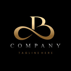 B luxury letter logo design Royalty Free Vector Image