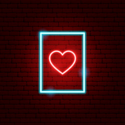 Letter heart neon sign Royalty Free Vector Image