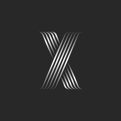 3d logo x letter creative monogram Royalty Free Vector Image