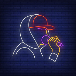 Rapper neon sign Royalty Free Vector Image - VectorStock