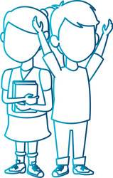 School kids friends cartoon Royalty Free Vector Image