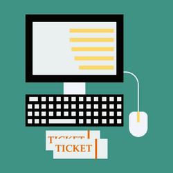Computer and ticket Royalty Free Vector Image - VectorStock