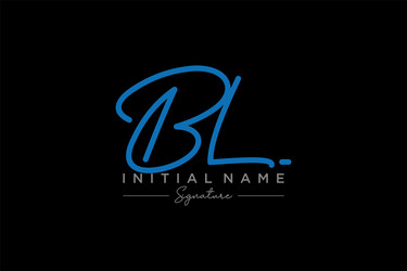 Initial bl signature logo template hand drawn Vector Image