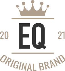 Initial letter qe king logo design template Vector Image