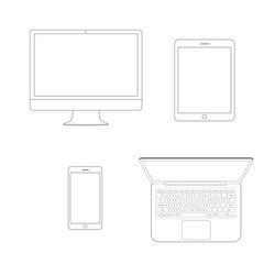Outline simple custom gadgets set Royalty Free Vector Image
