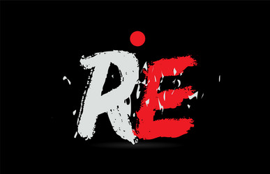 Grunge white red black alphabet letter r logo Vector Image
