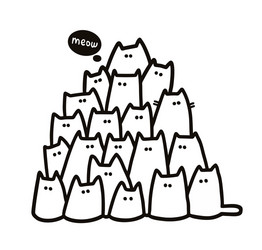 Cat Crowd Animals Vector Images (96)