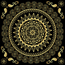 Gold and purple vintage round pattern Royalty Free Vector