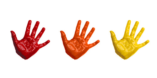 Hand print set human palm imprint Royalty Free Vector Image