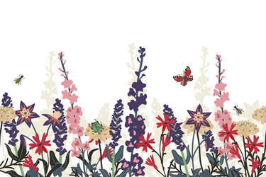 Pollinator garden background Royalty Free Vector Image
