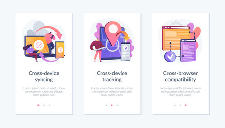 Cross-device using and operation concept Vector Image