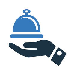 Food service icon rounded blue version Royalty Free Vector