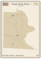 Map brooks county in georgia Royalty Free Vector Image