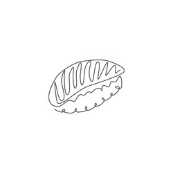 Single continuous line drawing of fresh stylized Vector Image