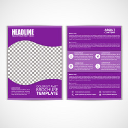 Abstract purple color flyer template size a4 Vector Image