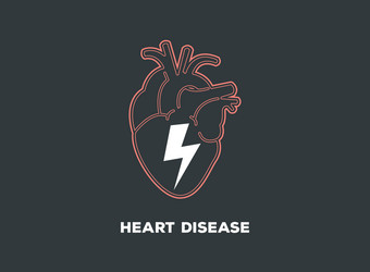 Heart disease logo icon symbol Royalty Free Vector Image