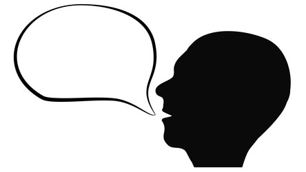 Contour of human head with empty speech bubble Vector Image