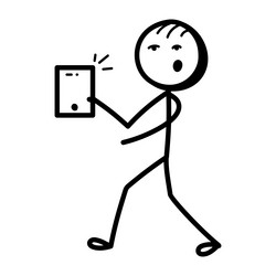 Phone Stickman Smartphone Vector Images (over 120)