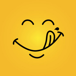 Yummy face smiley icon delicious with tongue Vector Image