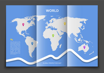 Brochure design with globe and world map Vector Image