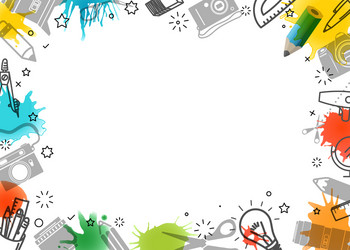 Art tools and materials frame Royalty Free Vector Image