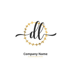 D l dl initial handwriting and signature logo Vector Image