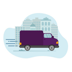 Express delivery truck is carrying parcels Vector Image