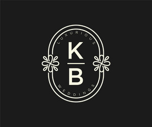 Kb initials letter wedding monogram logos Vector Image