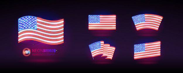 Neon Flag USA Vector Images (over 1,000)