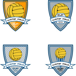 Set water polo logo for the team and cup Vector Image