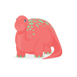 Cartoon smiling brontosaurus Royalty Free Vector Image