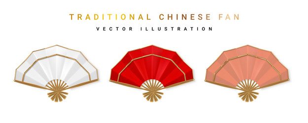 3d traditional chinese fan asian Royalty Free Vector Image