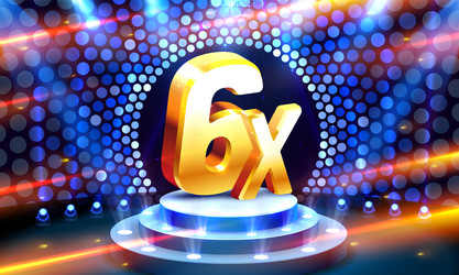 6x winner banner promotion flyer prize label Vector Image