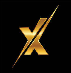 Golden letter x monogram logo Royalty Free Vector Image