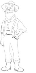 Old farmer man with beard and mustache cartoon Vector Image