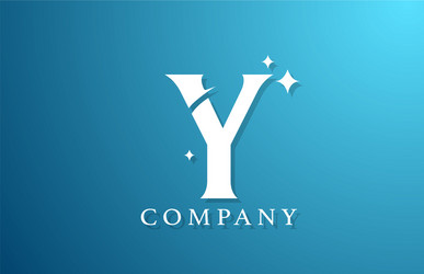 Y white and blue letter logo alphabet icon design Vector Image