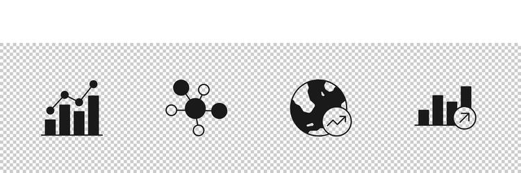 Set mind map infographic data analysis financial Vector Image