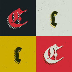 Gothic style letter c logo calligraphy uppercase Vector Image