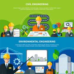 Engineer banners set Royalty Free Vector Image