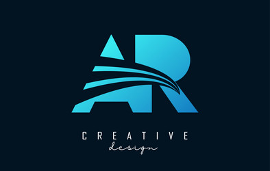 Ar a r letter logo design with a creative cut Vector Image