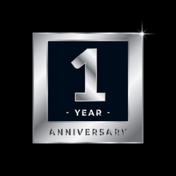 First year anniversary celebration emblem Vector Image